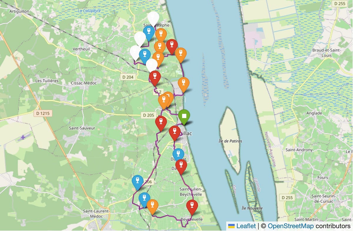 Optimising our Médoc Marathon Route | by WovenLight | Medium