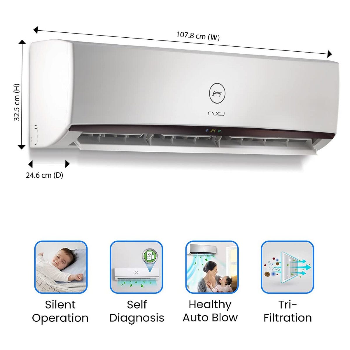 Godrej 1.5 Ton 5 Star Inverter Split AC (GSC 18 EE 5 GWQG Split,White ...