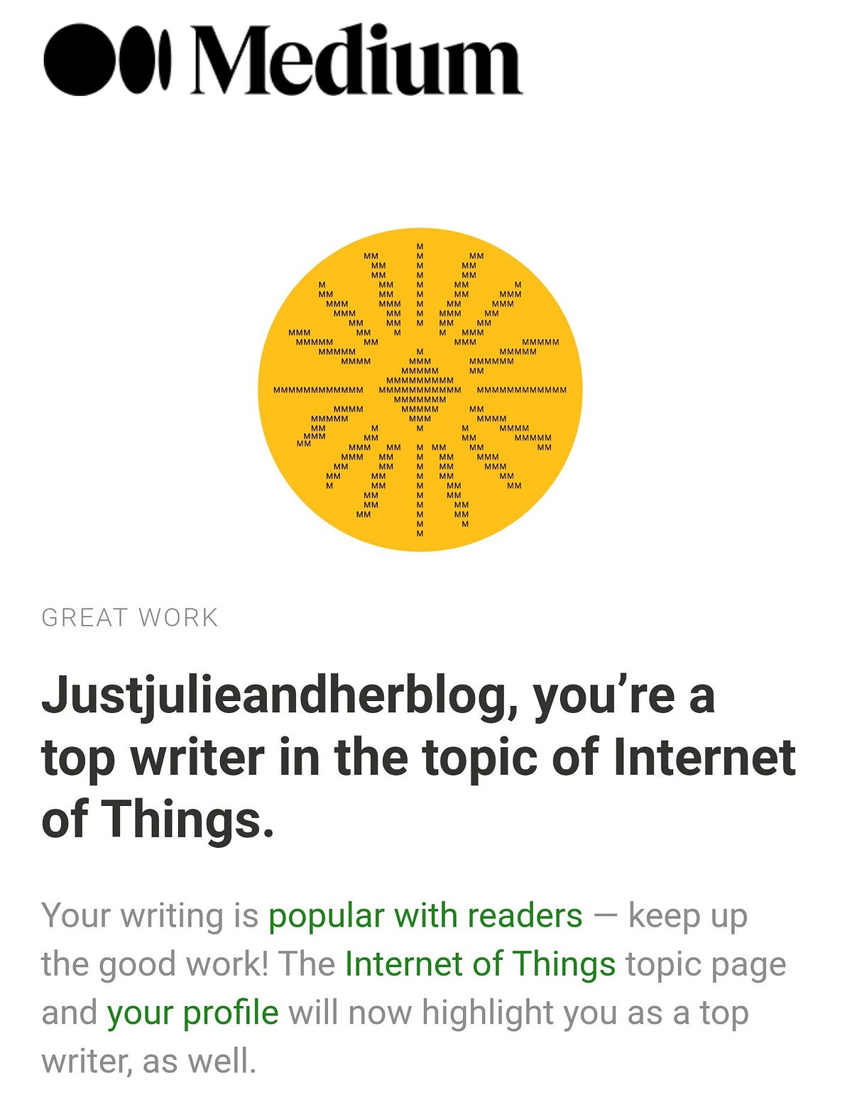 I’m Now A Top Writer On Medium — For Internet Of Things, What A ...