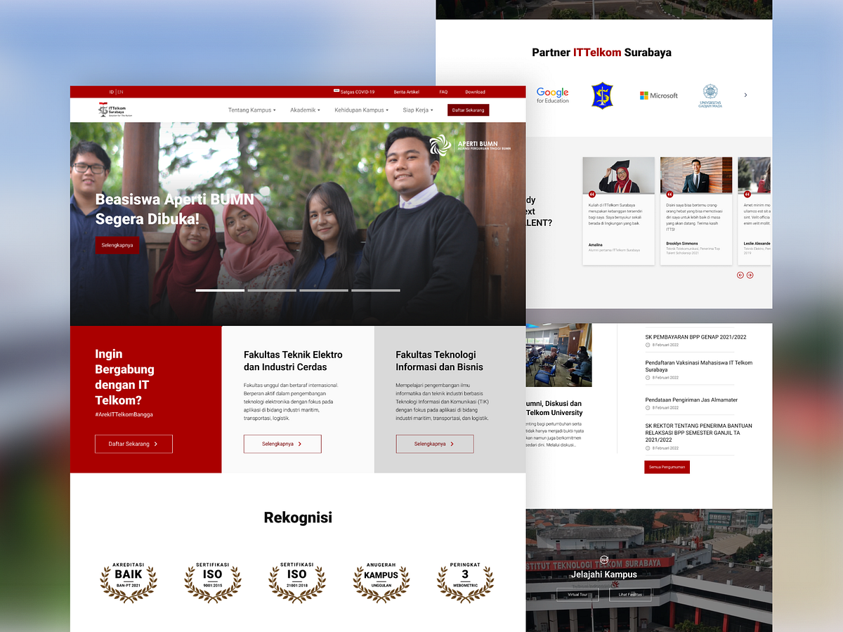 Redesign Web Kampus Insitut Teknologi Telkom Surabaya | by Fatin ...