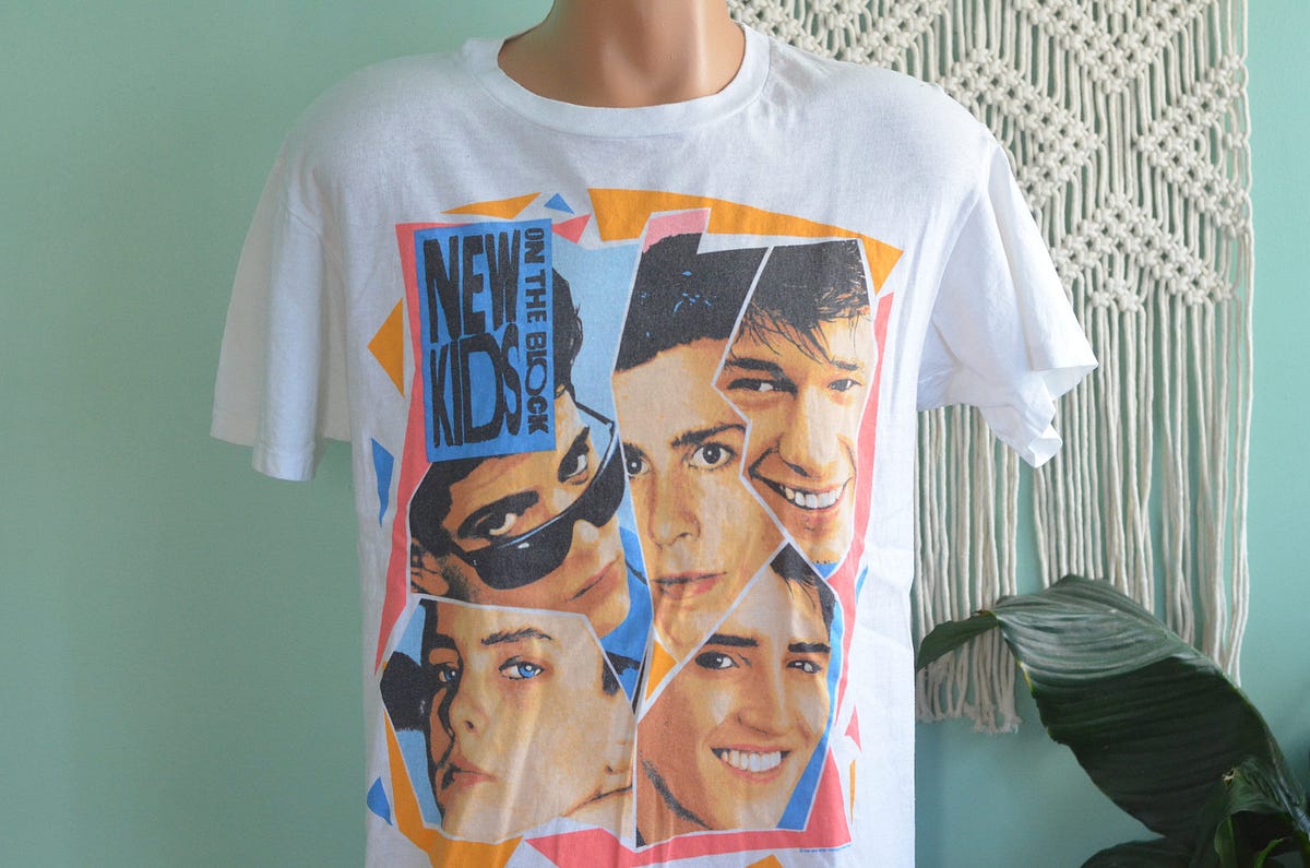 Vintage 90s T-Shirt New Kids on the Block NKOTB Concert Tour Souvenir ...