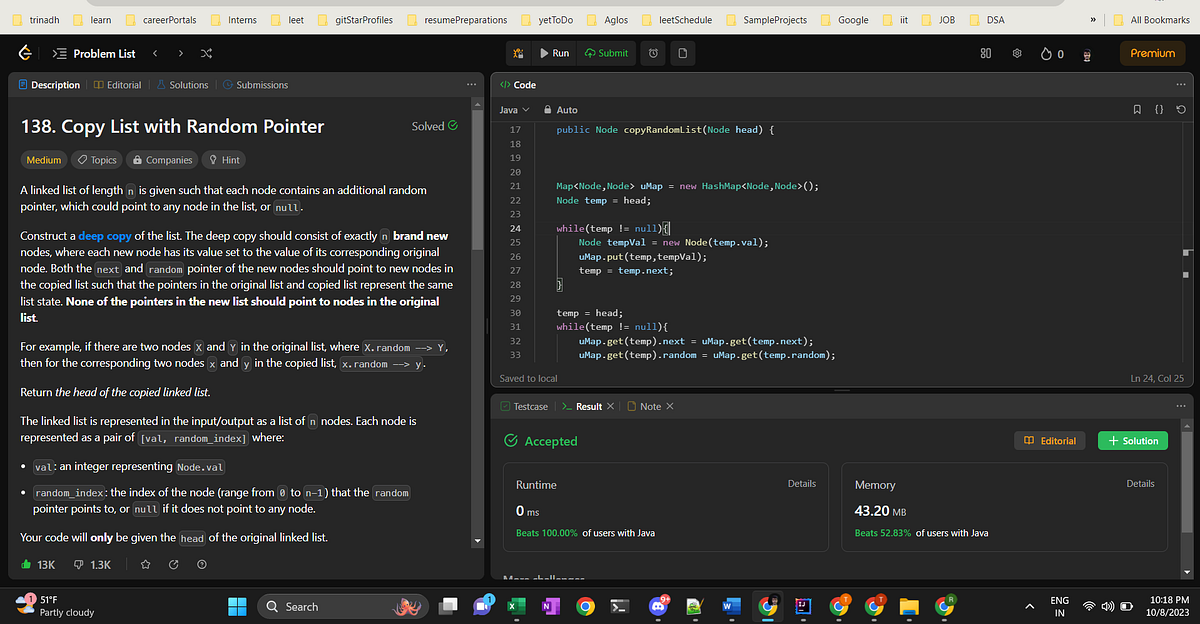 138. Copy List with Random Pointer | by Trinadh Rayala | Oct, 2023 | Medium