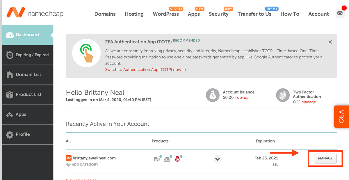 Get a basic HTML website up and Running with Namecheap.org | by ...