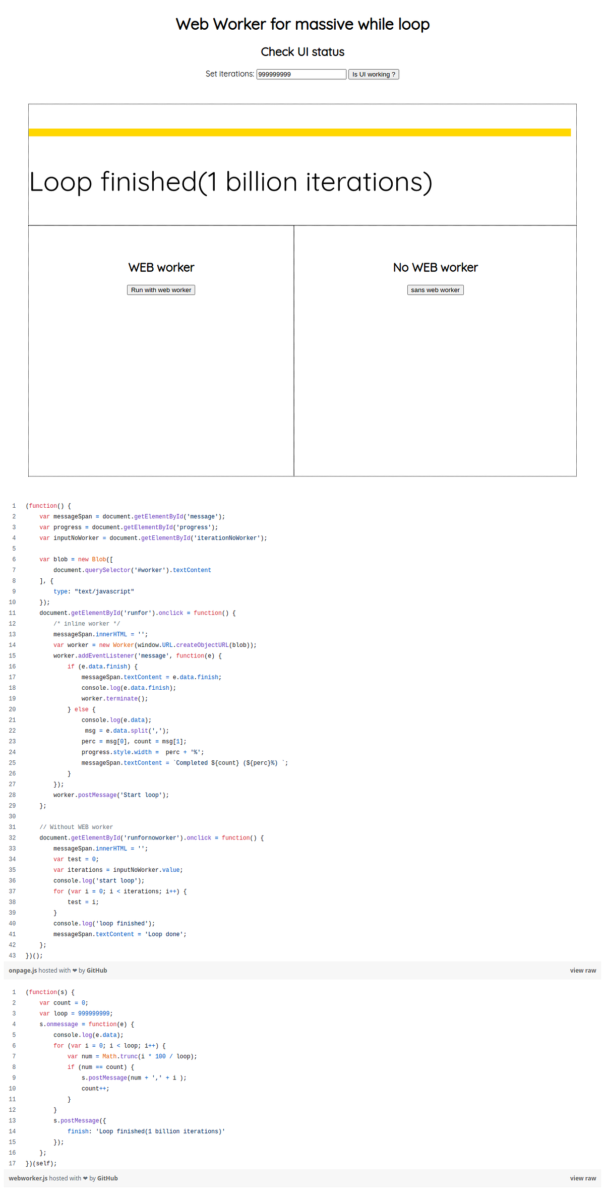 Web worker code sample - Girish Venkatachalam - Medium