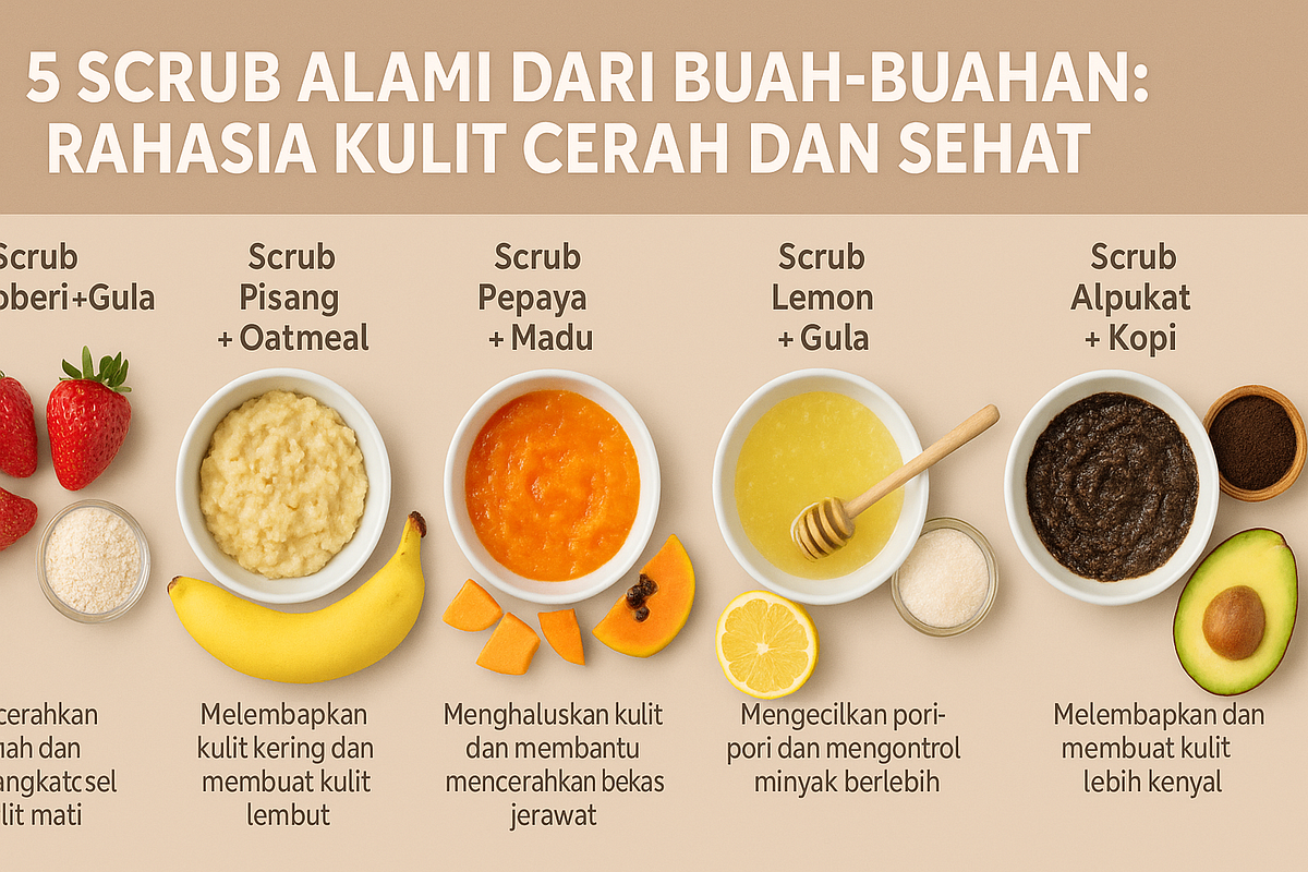 Scrub Alami dari Buah-Buahan: Rahasia Kulit Cerah dan Sehat 🍓🍊🍍 | by ...