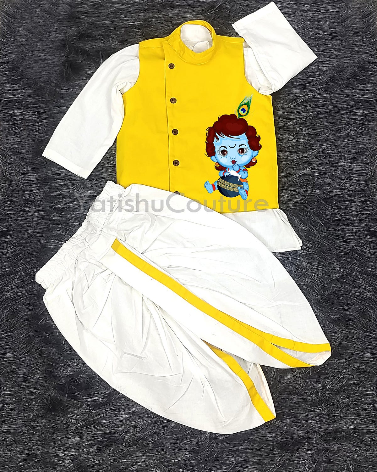 Kids Indian Ethnic Wear Krishna Dress - Yatishucouture - Medium