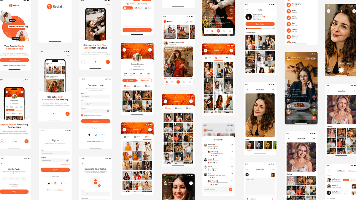 Social Media App Figma Ui Design Social App Ui Design Uiux Design By Insightlancer Medium