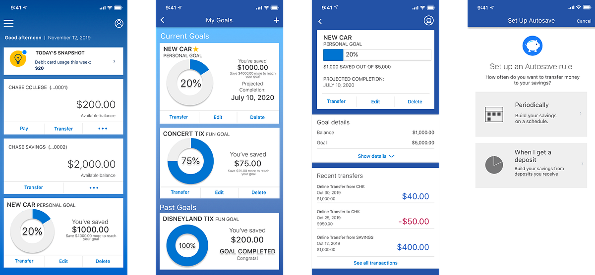 UX/UI Case Study: Chase Savings Goals | by Casey Duong | Medium