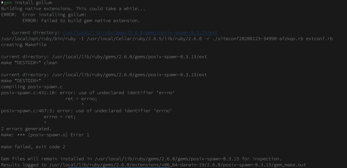 Solving Installing Gollum on OSX Catalina | by Reyhan Sofian Haqqi | Medium