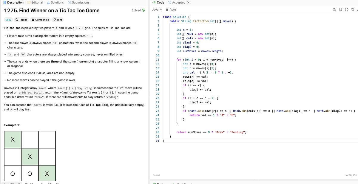 Leetcode — TicTacToe. Here’s a simple implementation of a… | by Martin Dai | Oct, 2024 | Medium