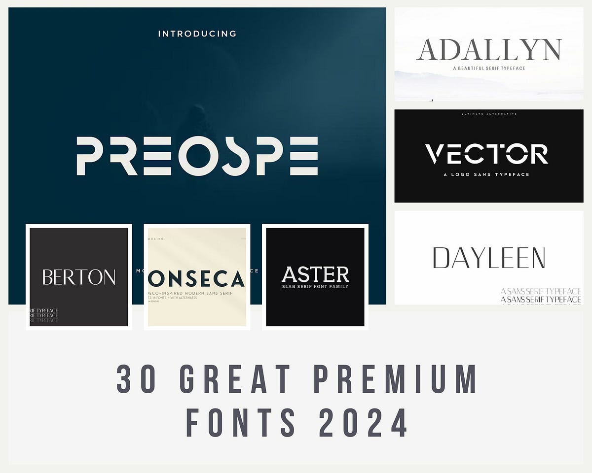 30 Great Premium Fonts 2024 Design Needs | Bootcamp