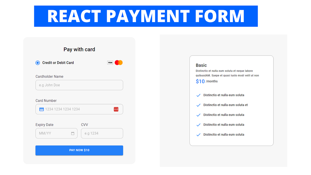 Building a Credit Card Form in React.js: A Complete Guide | by Wali ...