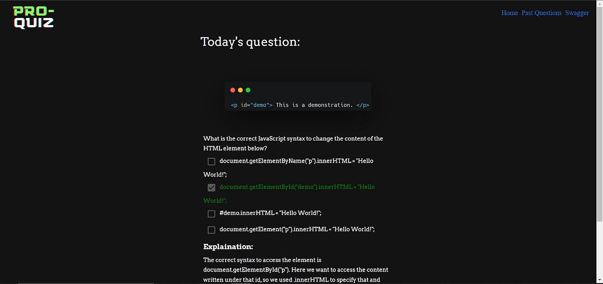Pro-Quiz: A web app for daily programming question | by Pranjal Goyal ...
