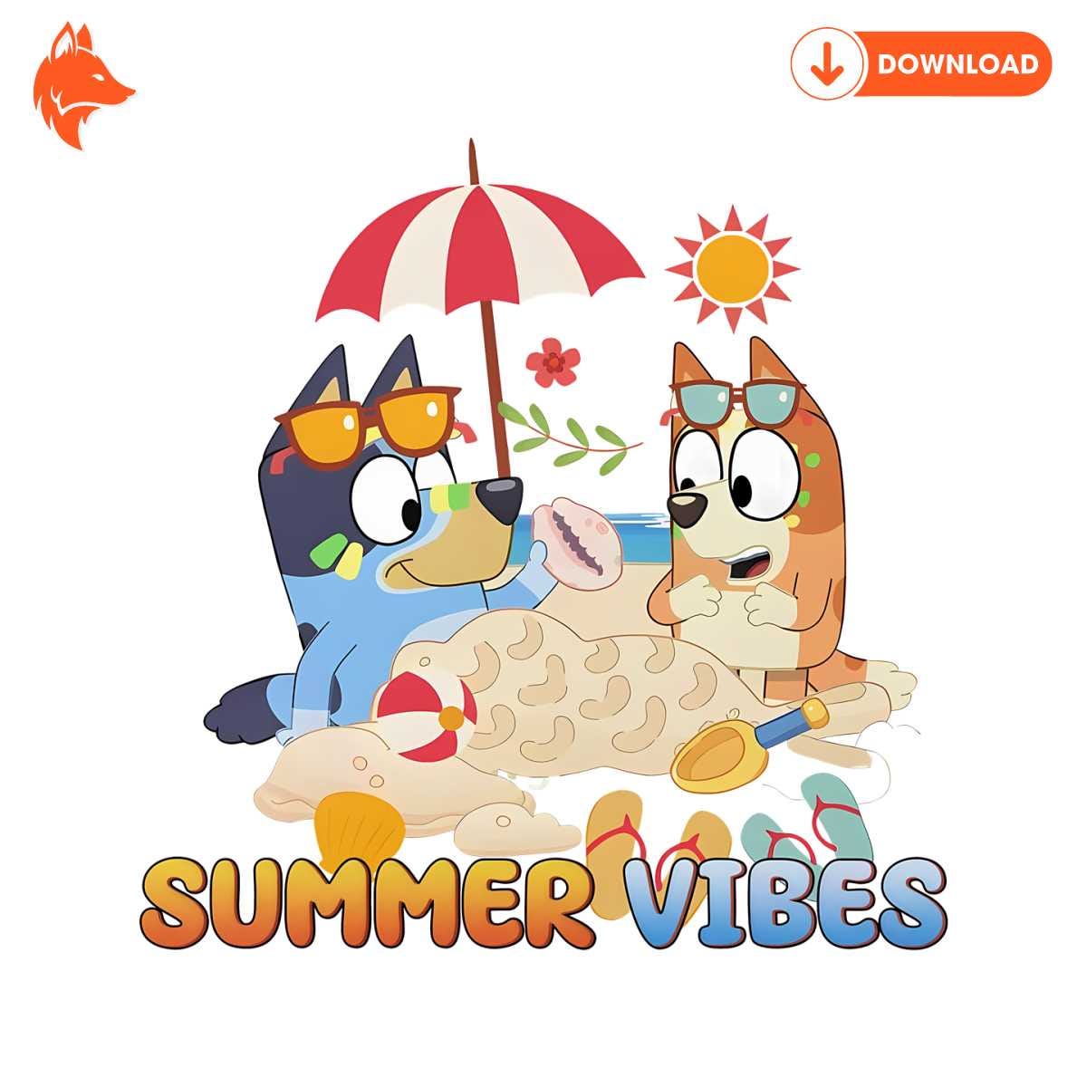 Retro Summer Vibes Bluey Bingo Vacation PNG - William Hendon - Medium