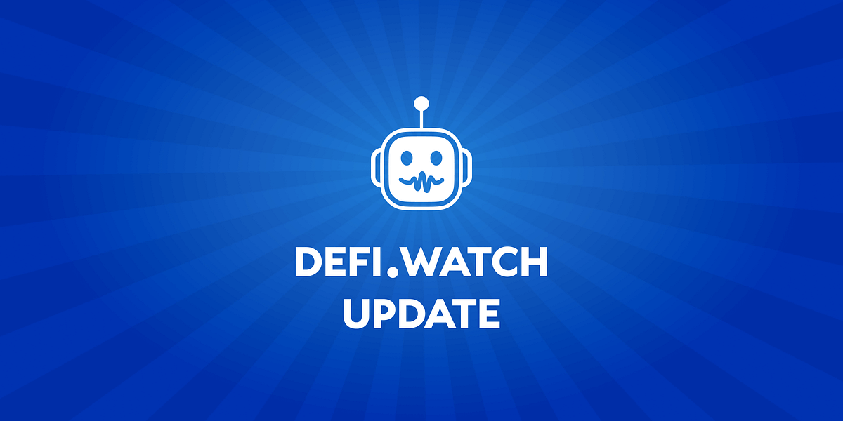 defi.watch update #5: portfolio breakdowns and new projects | by defi ...