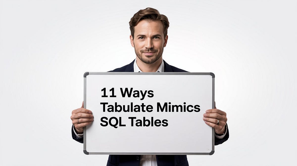 11 Tabulate Table Formatting Methods That Mimic Real Database Tables