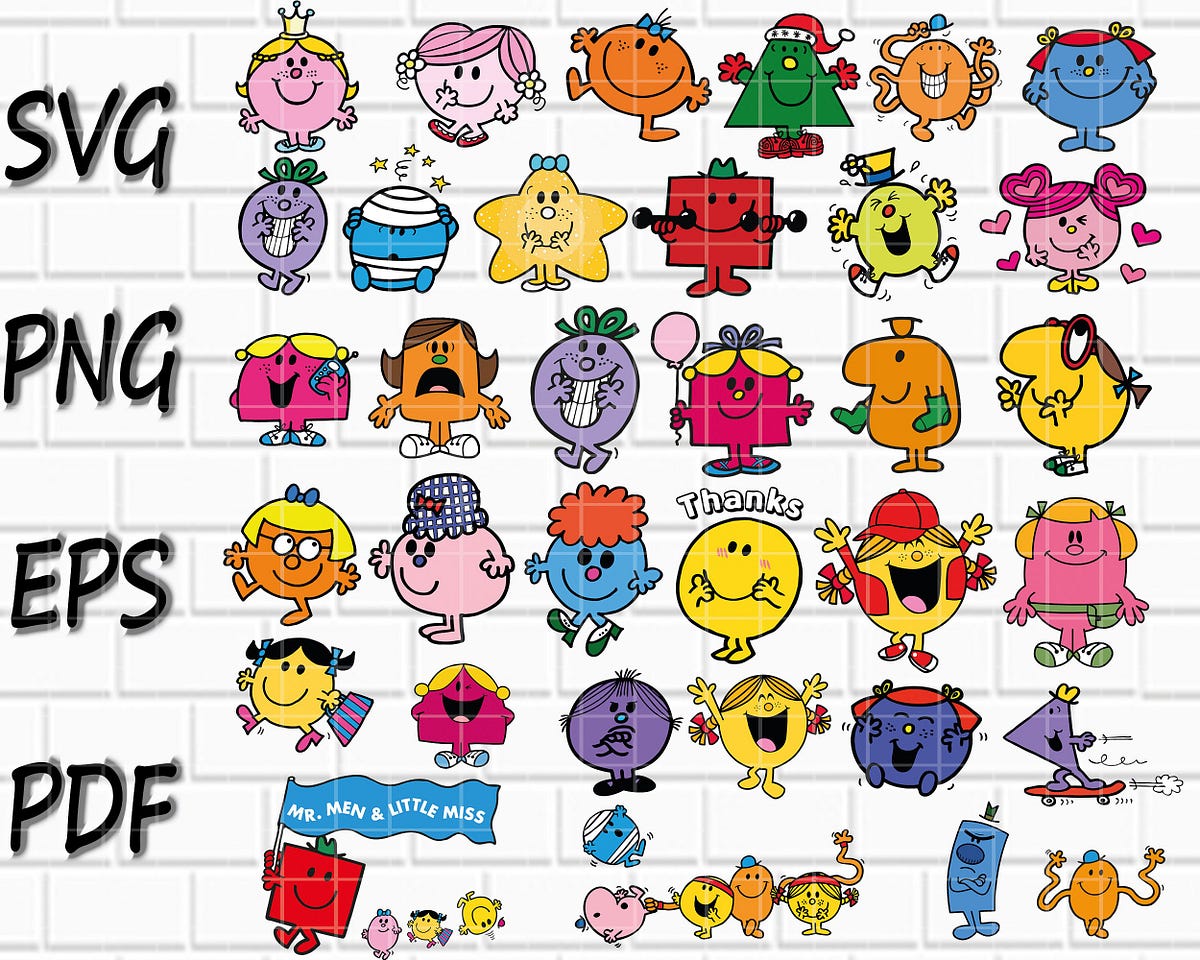 Cartoon Svg Bundle- Little Miss Svg Bundle- 34 designs- Little Miss ... Cartoon Svg Bundle- Little Miss Svg Bundle- 34 designs- Little Miss ...