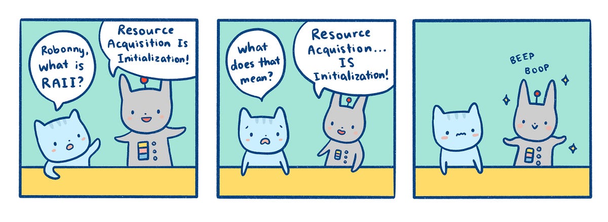 What is RAII?. RAII stands for “resource acquisition… | by Matt Lim | The Startup | Medium