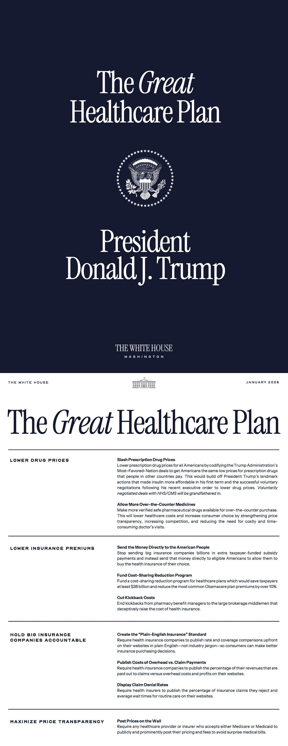 The Great Health Care Plan. Here is the “full text from the… | by ...