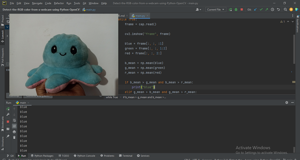 Detecting The Rgb Color From A Webcam Using Python Opencv By Dhruv Kumar Medium