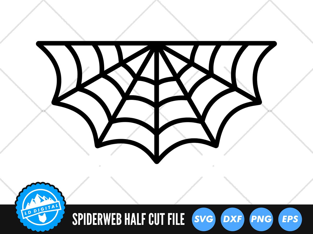Spiderweb Half SVG Files | Spider Web Cut Files | Halloween SVG Vector ...