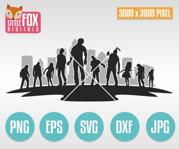 SVG ZOMBIE Scene. Cuttable Design Svg. Zombie Silhouette Cameo. Zombie ...