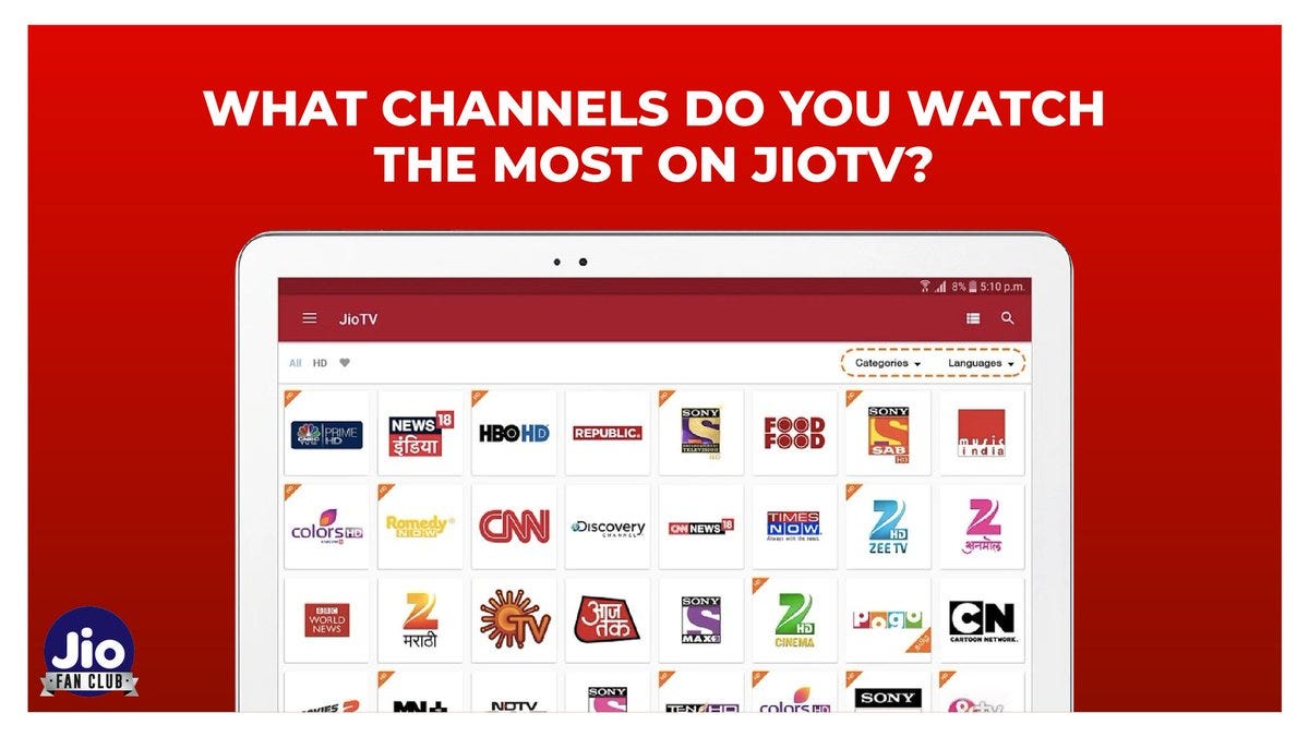 JioTV with 630 live TV channels got you covered for all your ...