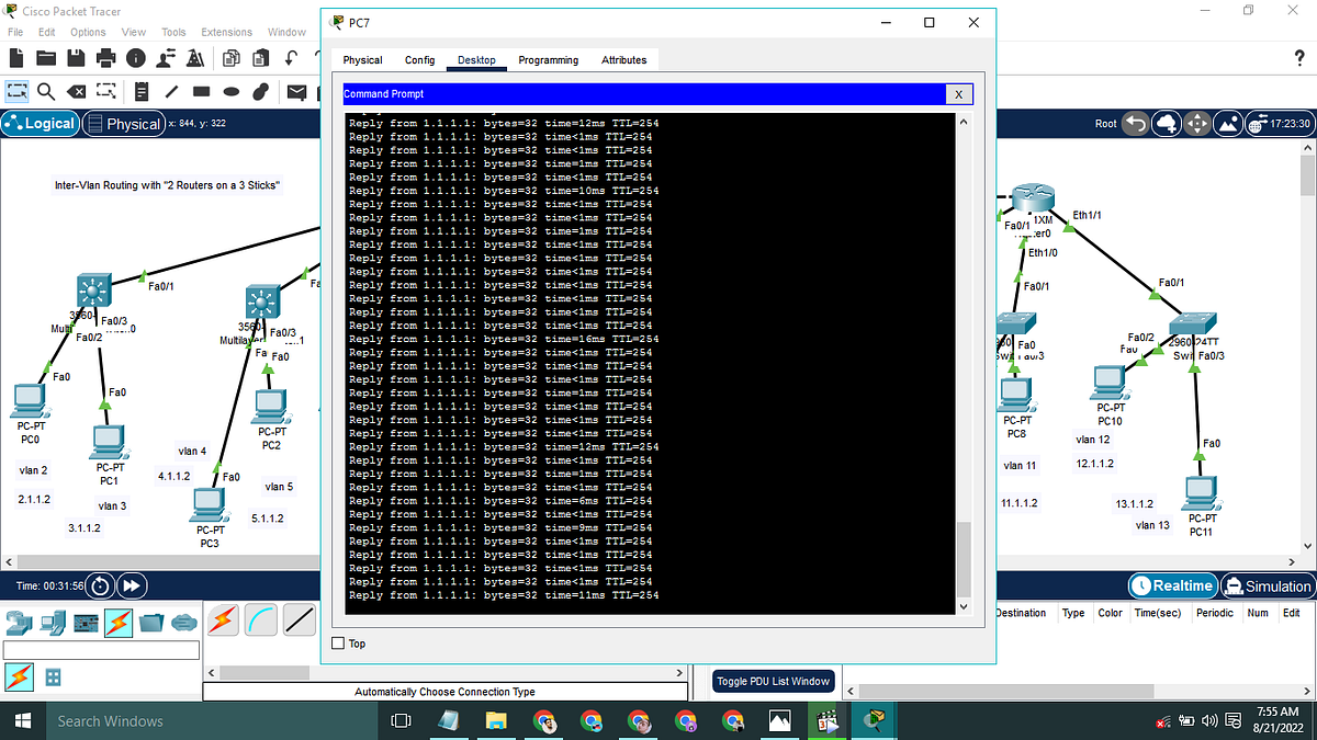 Inter-VLAN Routing with (2 Routers on a 3 Sticks) Part#2 - Saad Ali ...