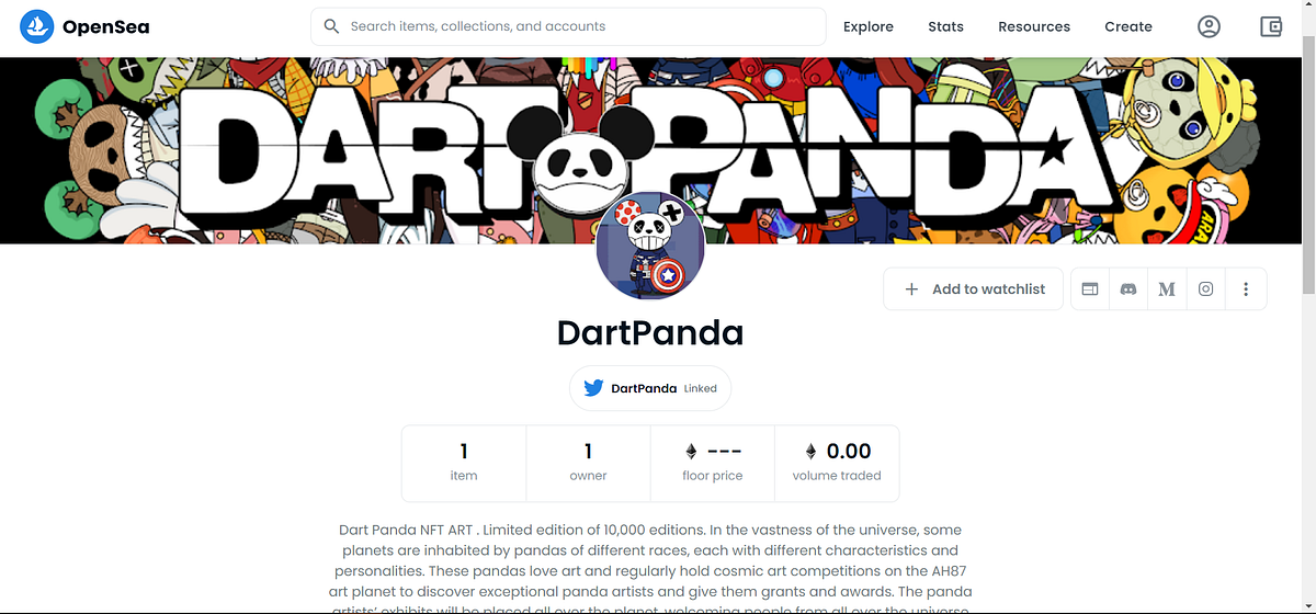 Announcement:Dart Panda NFT Promoter .Create the first NFT blind box ...