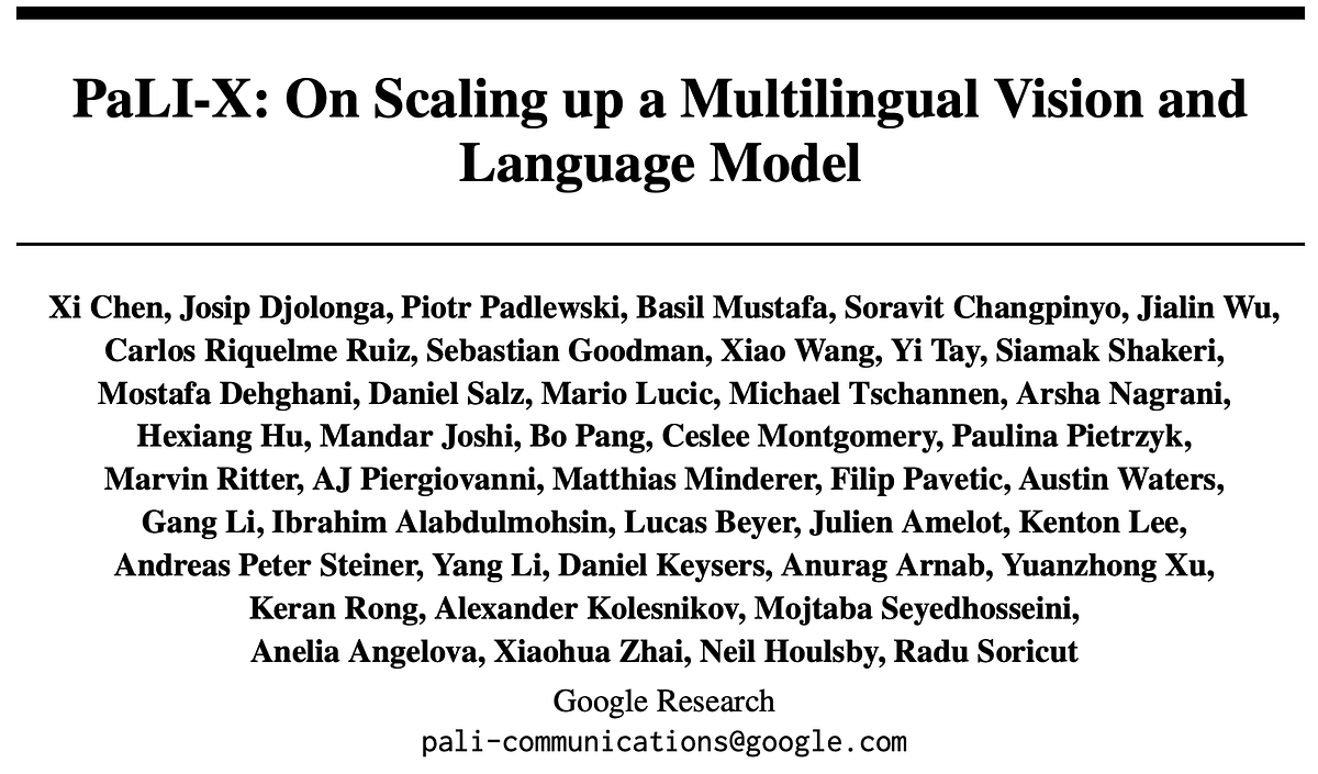 Papers Explained 195: PaLI-X. This work focuses on scaling a… | by ...