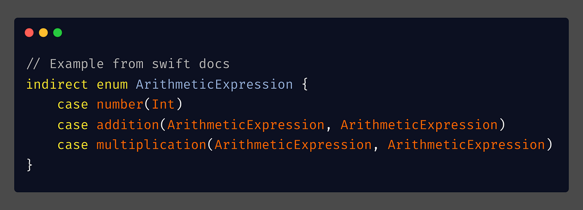 What is indirect enum in swift?. An indirect enum is an enum that… | by Milan Panchal | Geek ...