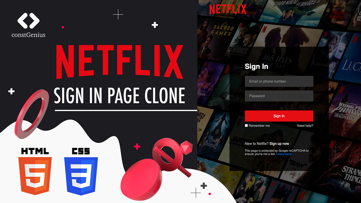Netflix Sign In Page Clone Using HTML CSS | HTML CSS Project ...