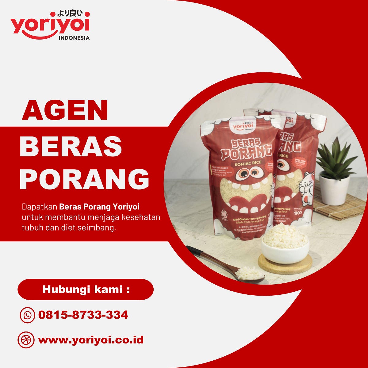 Hub 0815–8733–334, Temukan Distributor Beras Porang Yoriyoi Terbaik di Bogor | by Agen Beras ...