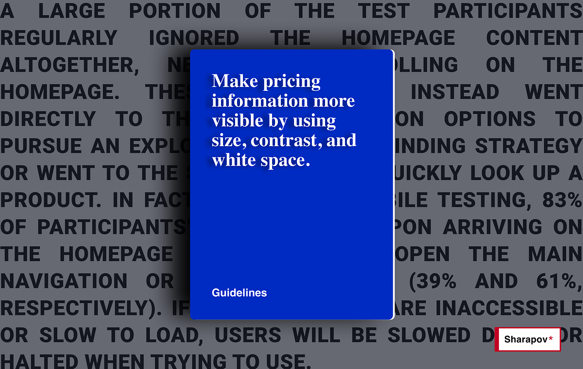 Guidelines: Make pricing information more visible by using size ...