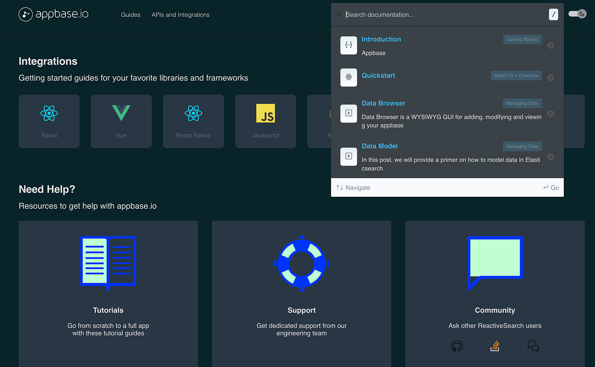 Improving the developer experience for appbase.io docs | by Lohita | All things #search