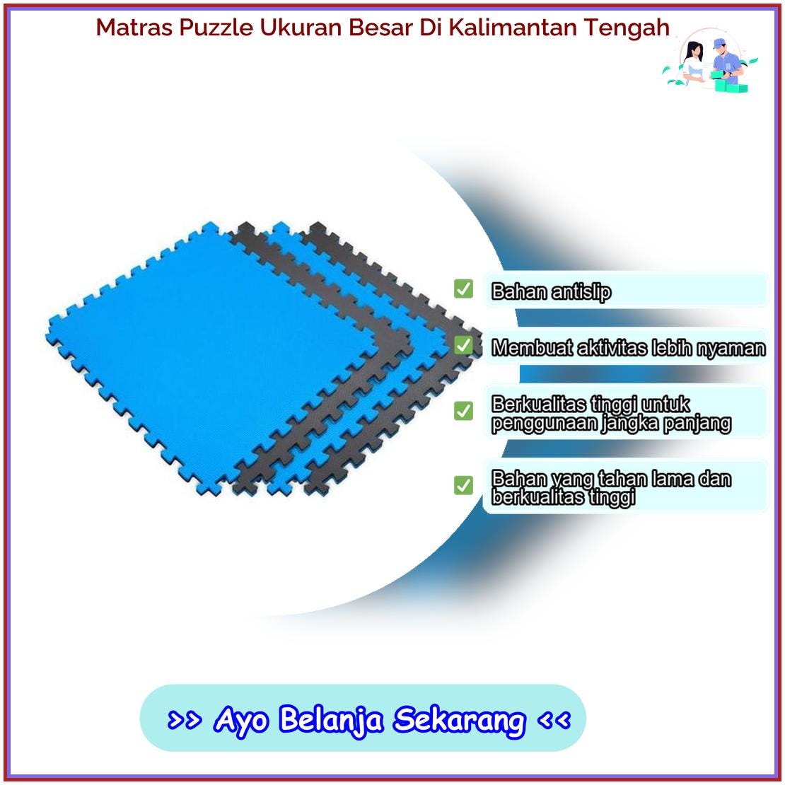 Matras Puzzle Ukuran Besar Di Kalimantan Tengah - Eva Mat Tebal - Medium