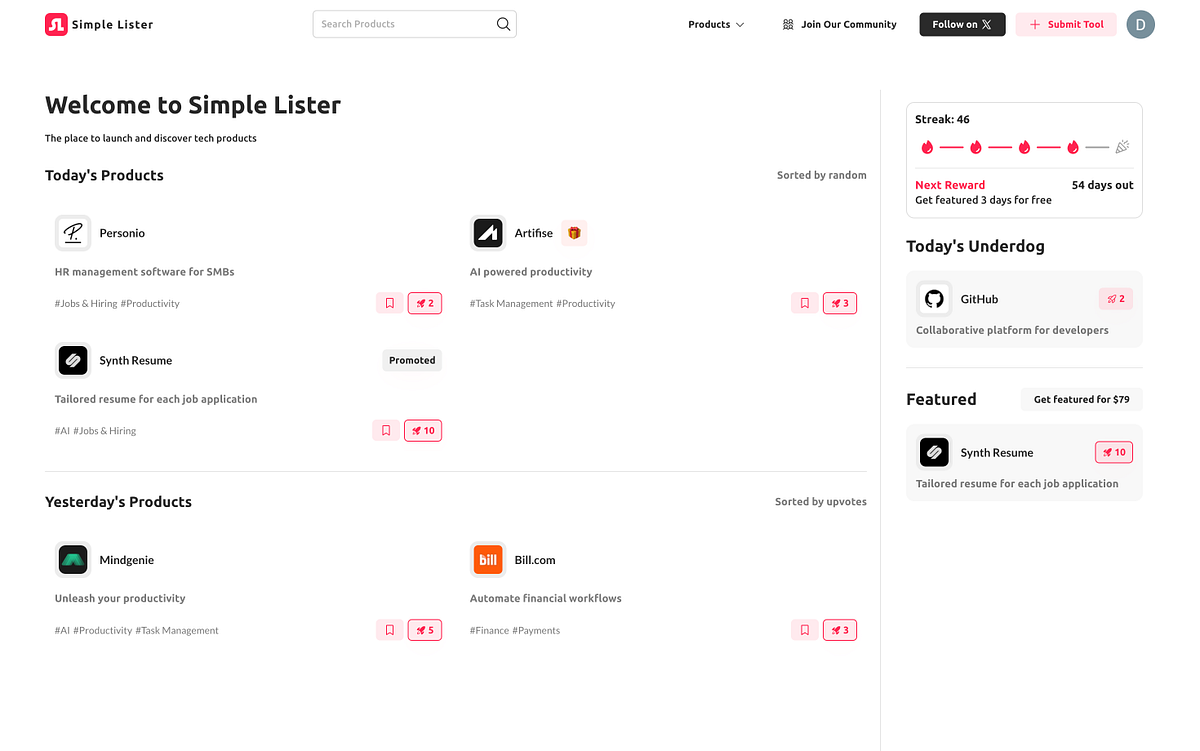 Discover Simple Lister: The Launch Platform for Indie Projects | by ...
