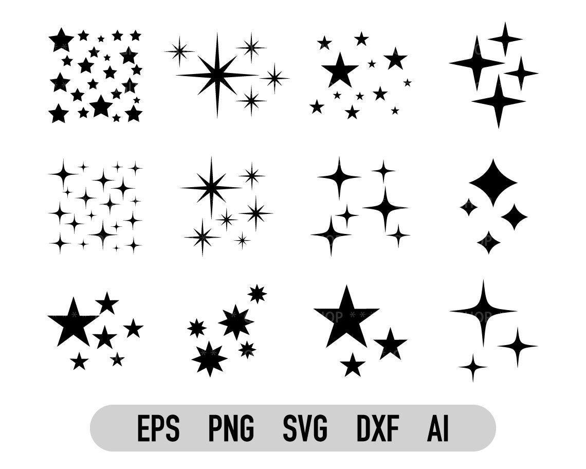 Sparkle Stars Svg, Stars Png, Sparkle Png, Svg file for Cricut, Dxf, Eps, Vector, | by Ann ...