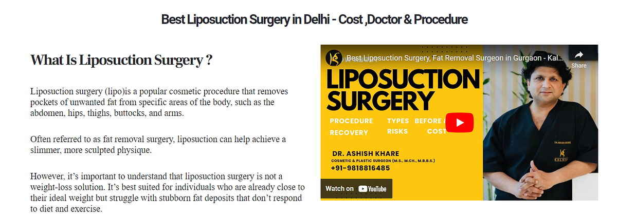 Liposuction Surgery in Delhi: is a safe option? | by ashish khare | Aug ...