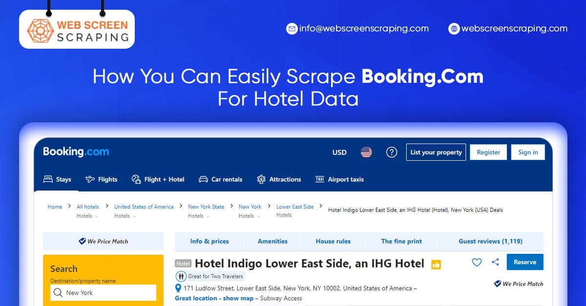 Scrape hotel data from Booking.com | Web Screen Scraping | by Web Screen Scraping | Medium