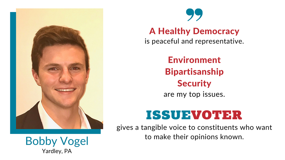 IssueVoter Spotlight: Bobby Vogel | by Eunseo Lee | IssueVoter