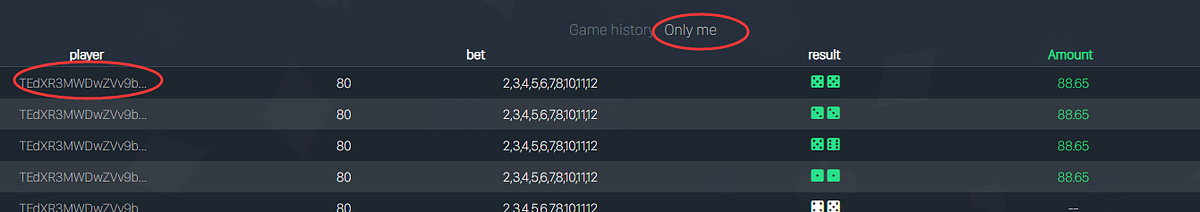 How to Verify A Bet on Hashdice?. Press “Only me” on game history ...