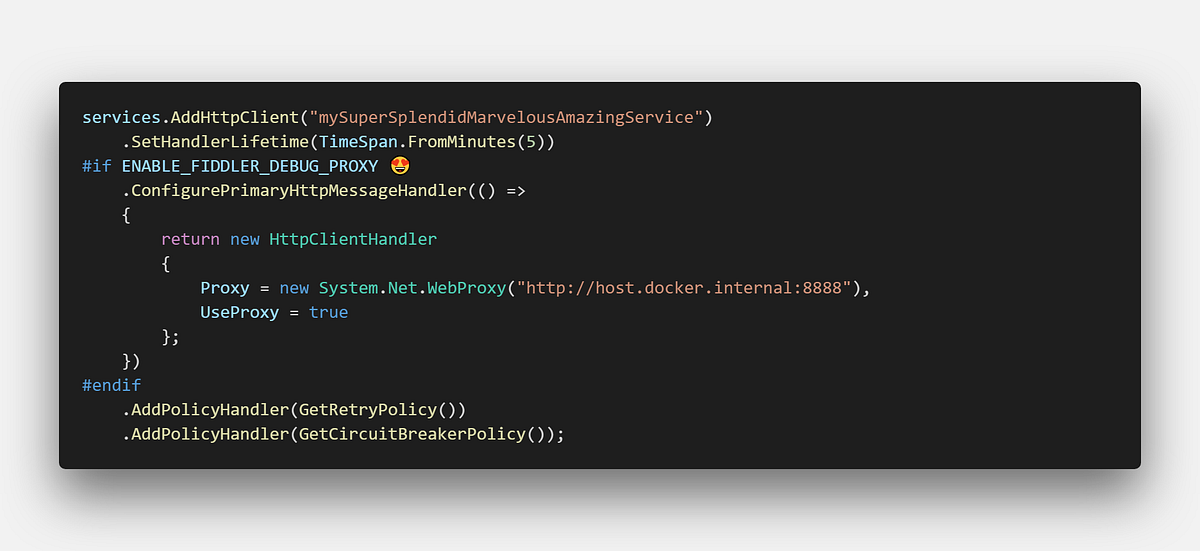 Configure HttpClientFactory to Use Fiddler in .NET Core Microservices-based Docker Containers ...