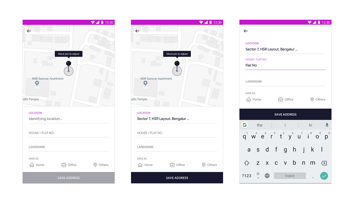 Designing to improve the delivery address flow for a cosmetics e ...