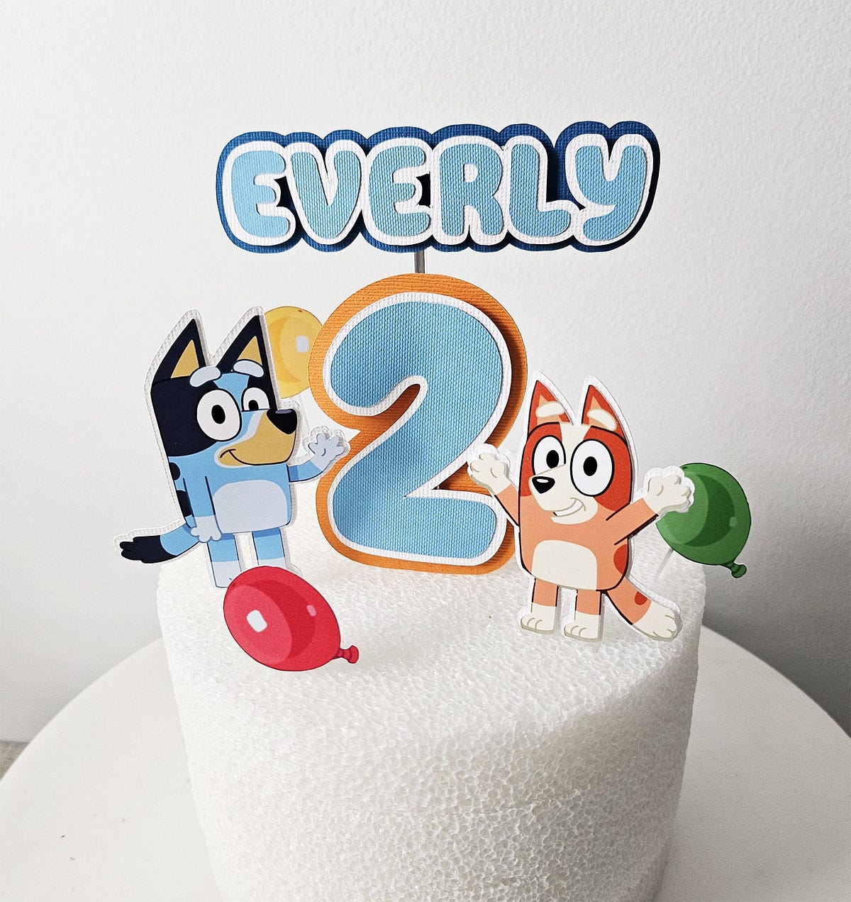Bluey Cake Topper,Blue Dog Cake Topper, Birthday Cake Topper, Kids ...