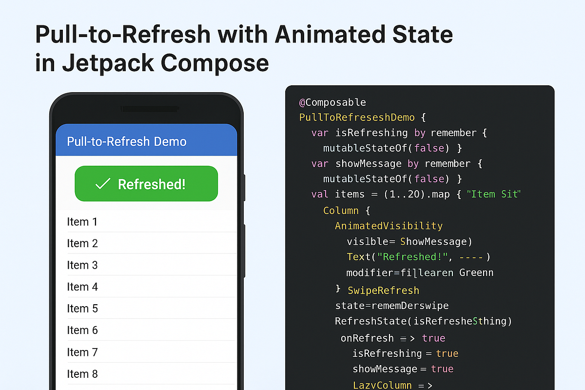 Pull-to-Refresh with Animated State (Jetpack Compose) | by Nishanth Selvaraju | Medium