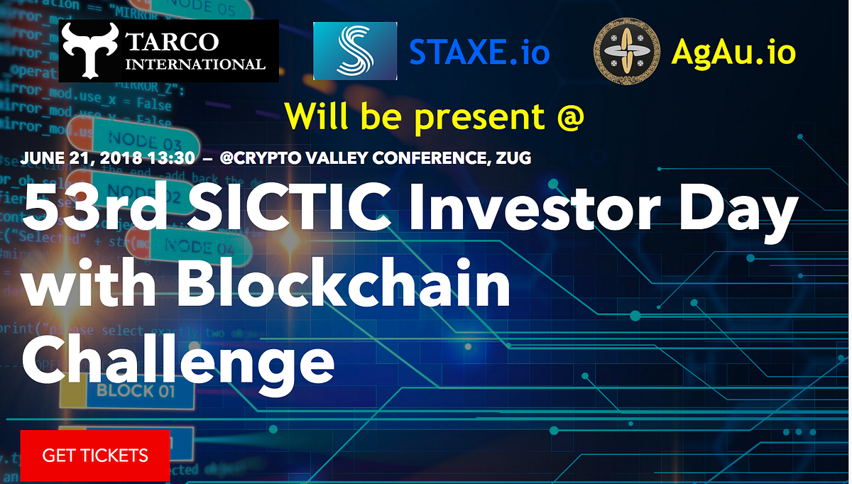 TARCO International at Crypto Valley Conference & SICTIC Blockchain ...