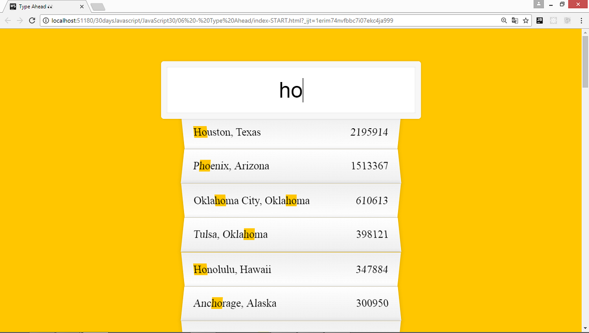 Implementando un buscador de ciudades, javascript. | by Yone Moreno ...