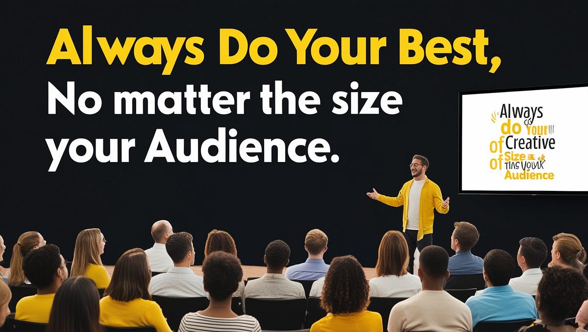 Always Do Your Best, No Matter the Size of Your Audience | by Pratik ...