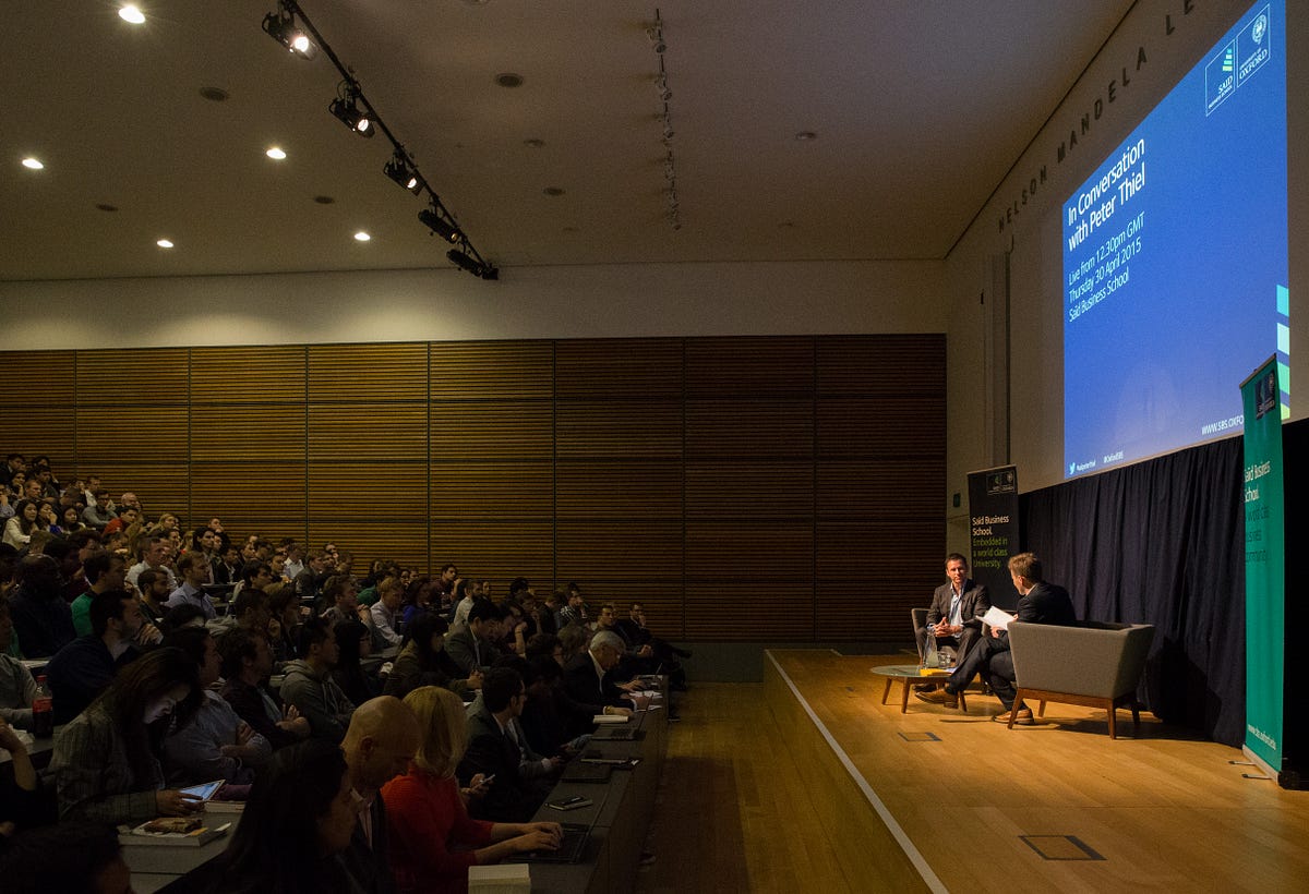 Teppo Felin in Conversation with Peter Thiel at Saïd Business School | by Saïd Business School ...